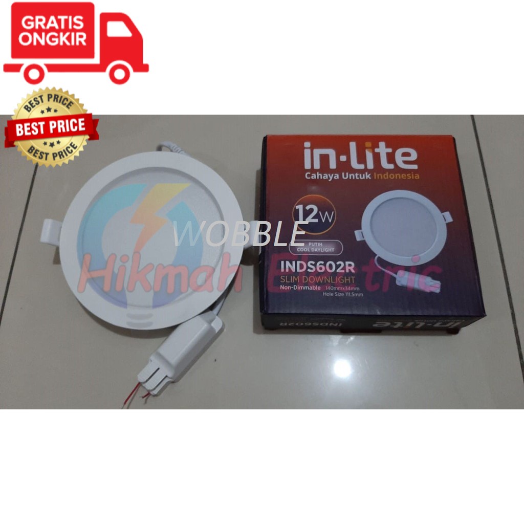Jual Inlite / In-lite Downlight Led Panel Slim 12 Watt Bulat | Shopee Indonesia