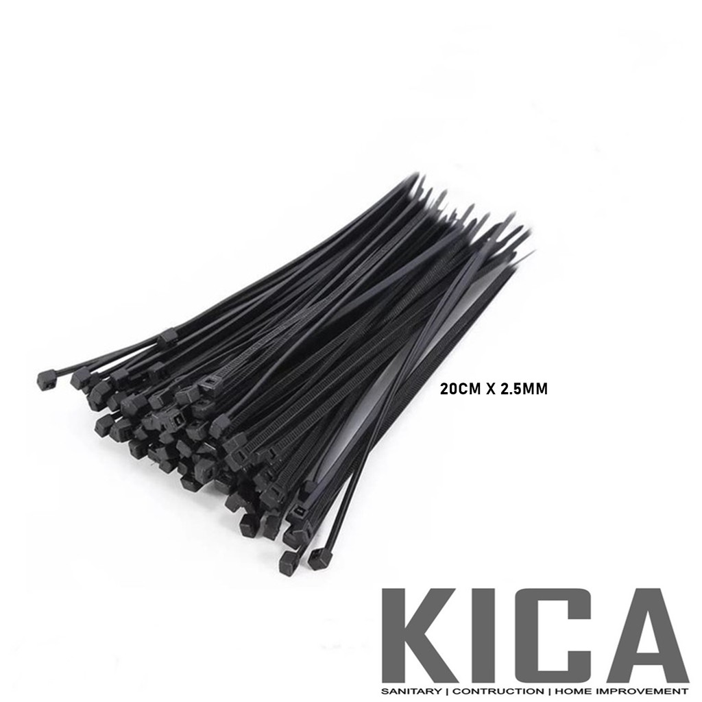 Jual KABEL TIES / CABLE TIE / CABEL TIES / KABEL TIS HITAM PUTIH 20 CM ...