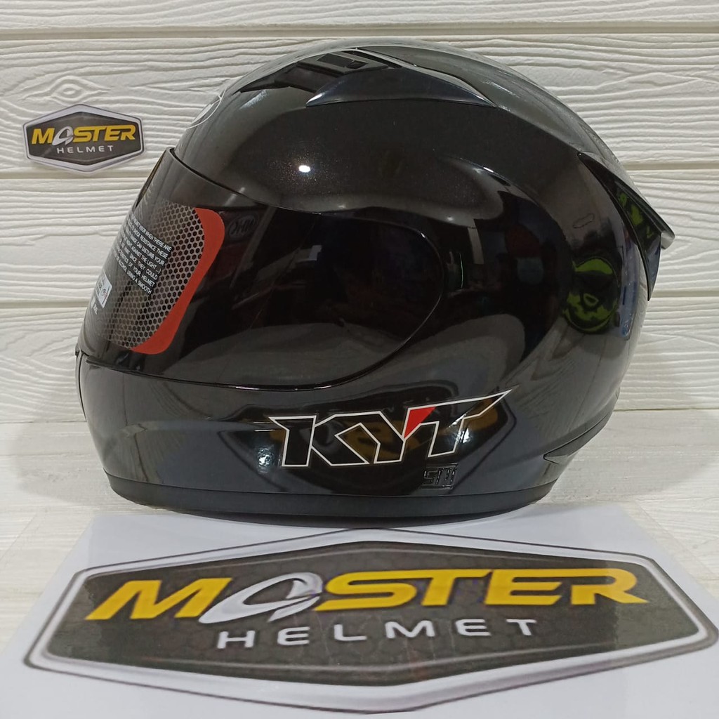 HELM KYT R10 POLOS KYT R 10 SOLID FULLFACE KYT BLACK | Shopee Indonesia