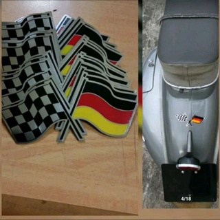 Jual Vespa Emblem Sticker Silang Metal Bendera Italy GB Indonesia ...