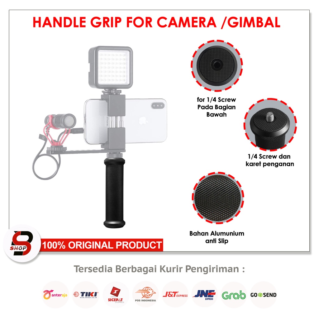 Jual Handle Camera - Alumunium HandleGrip for camera / Gimbal With 1 ...