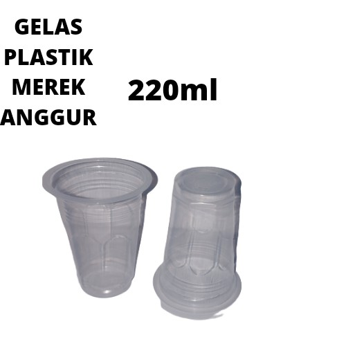 Jual Gelas Plastik Kopi Aqua 220ml Gelas Plastik Bening Merek Grape ...