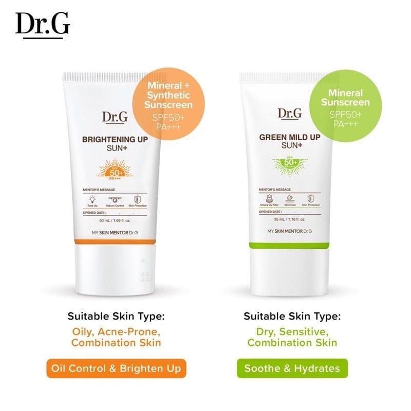 Jual Dr.G Dr G Drg Green Mild Up Sun / Sun+ | Dr.G Brightening Up Sun+ SPF50+ PA+++ 35ml ...