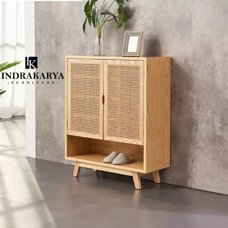Jual indrakarya - Rak Sepatu Minimalis/Rak Sepatu Aesthetic Kayu Jati ...