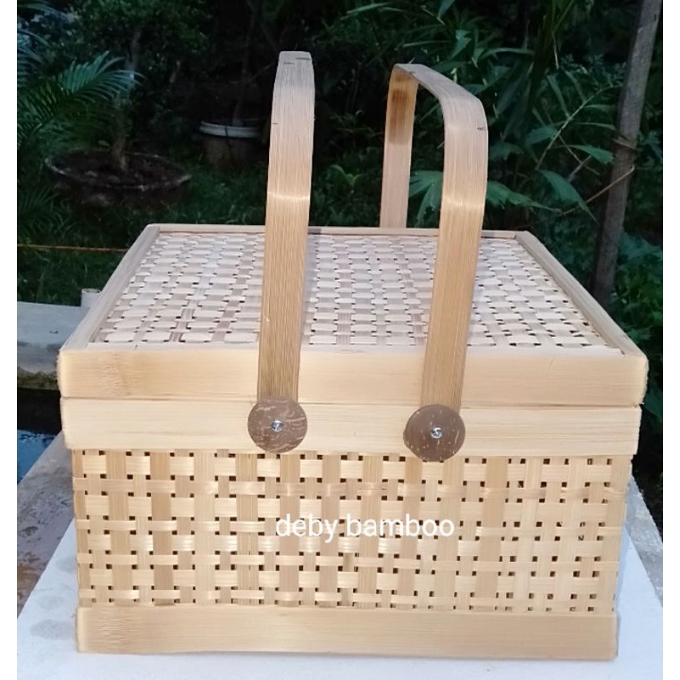Jual rantang bambu 30x30cm / keranjang bambu Indonesia|Shopee Indonesia