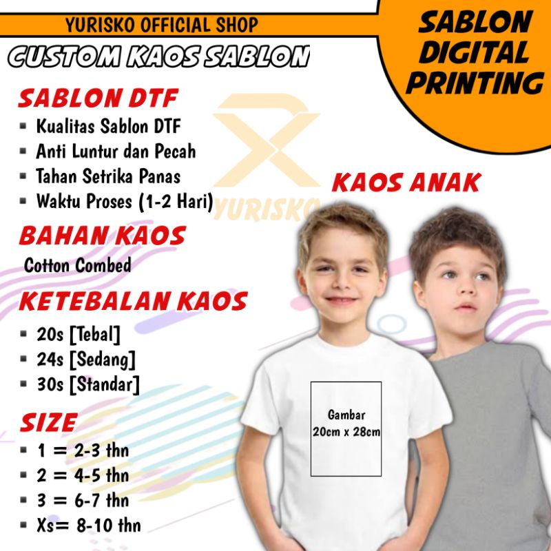 Jual Kaos Custom Sablon Satuan | Kaos Anak-Anak | Desain Sesukamu ... Jual Kaos Custom Sablon Satuan | Kaos Anak-Anak | Desain Sesukamu ...