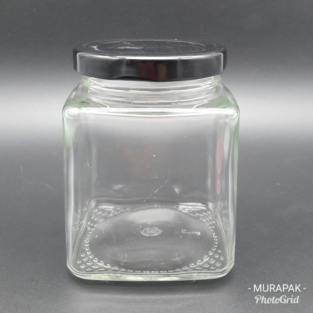 [MINIM 20PCS] TOPLES KOTAK JAR KACA 300ml BOTOL SELAI /COOKIES TUTUP ...