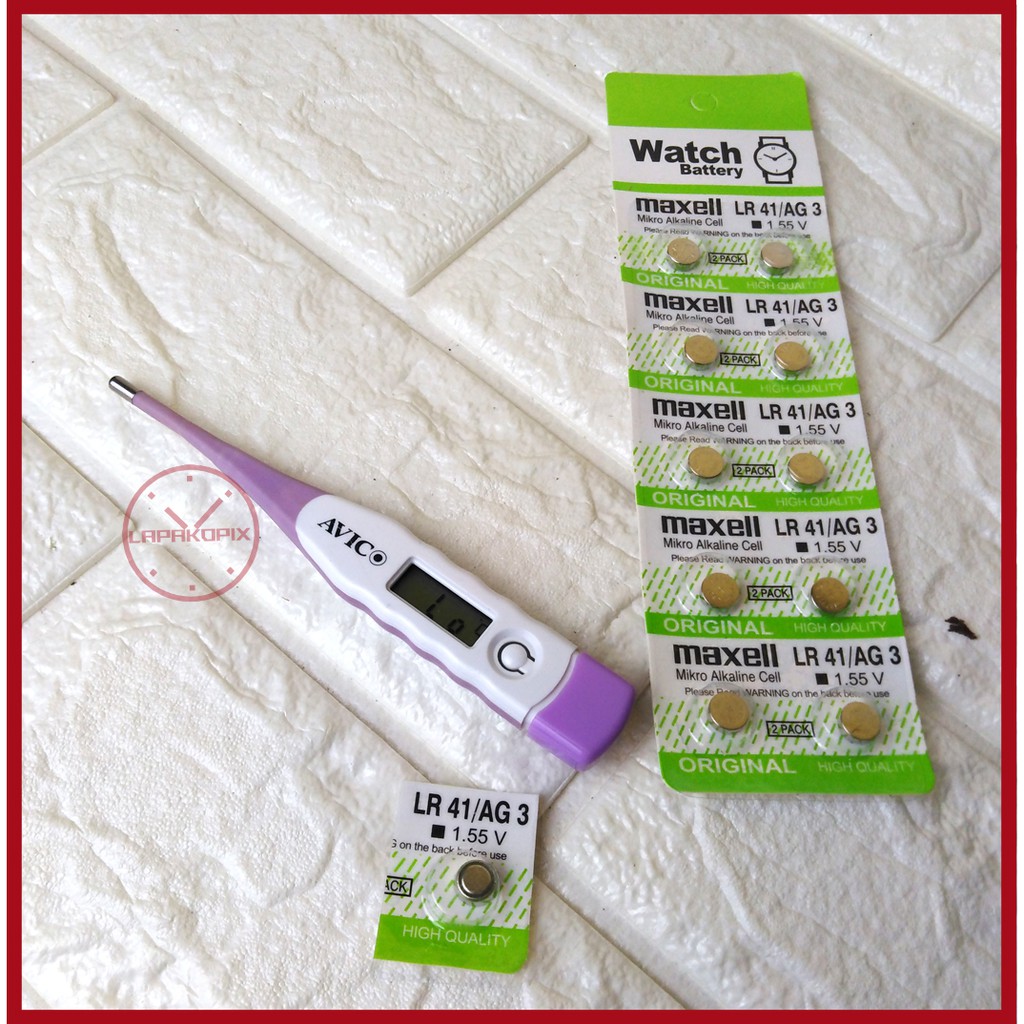 Jual Baterai Termometer Anak Thermometer Battery Maxell LR 41 AG 3 1.55V Batu Batre LR41 AG3 ...
