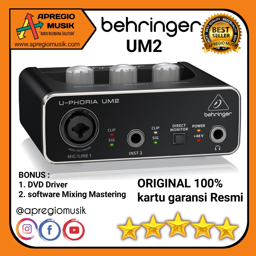 Jual BEHRINGER UM2 UM 2 USB Soundcard 2 channel Original | Shopee Indonesia