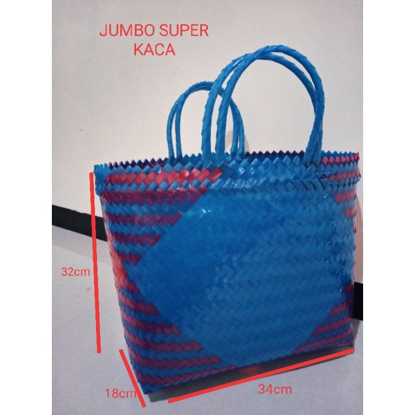 Jual Tas anyaman plastik/TAS ANYAMAN JUMBO SUPER KACA/Tas belanja/tas ...