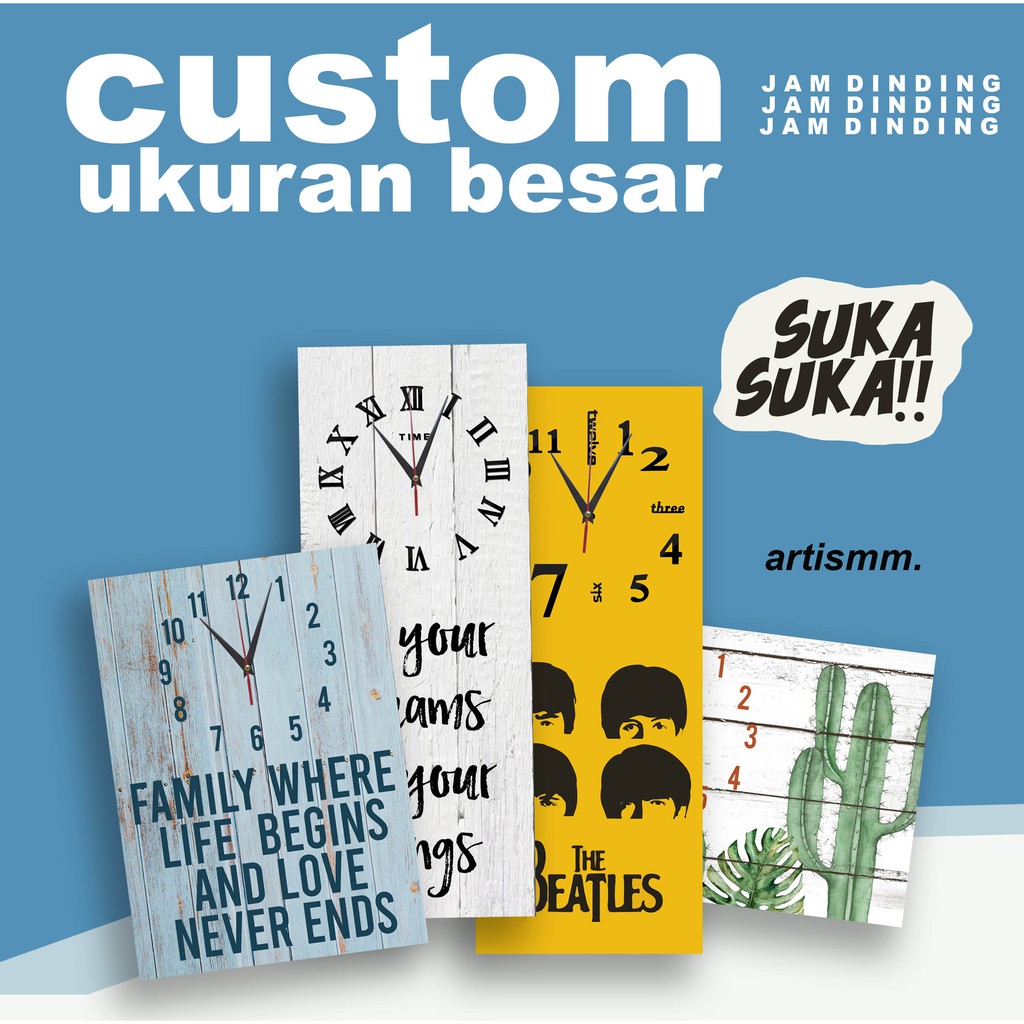 Jual CUSTOM Jam Dinding Ukuran Besar Unik Dan Vintage | Shopee Indonesia