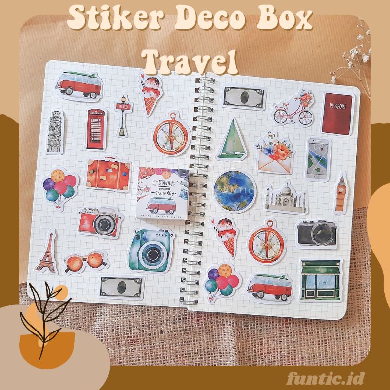 Jual 46 pcs Aesthetic Stiker Box Deco Travel sticker Aesthetic sticker ...