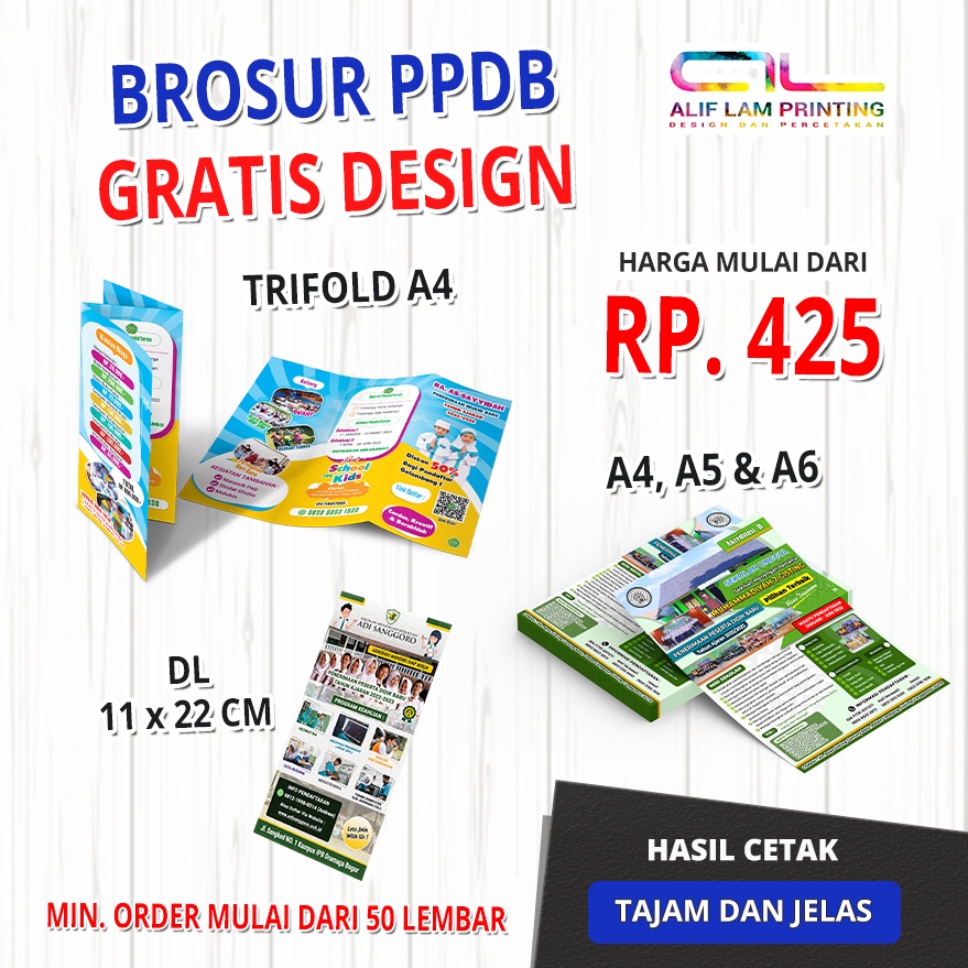 Jual CETAK BROSUR PPDB | GRATIS DESIGN | ARTPAPER 150 GSM | Shopee ...