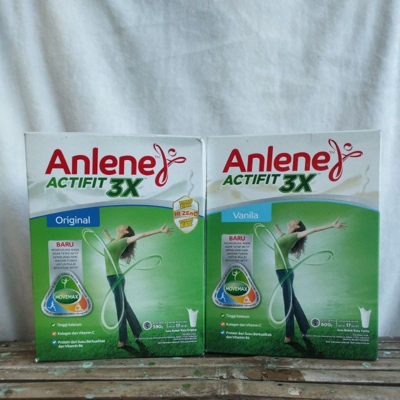 Jual Anlene Actifit 3x Original Vanila Cokelat 600 gram 600gr 590gr ...