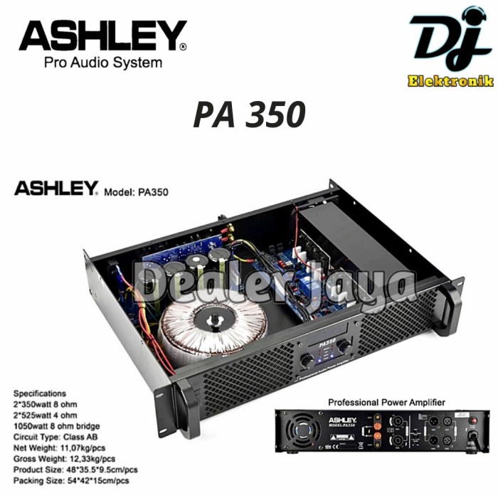 Jual Power Amplifier Ashley PA 350 / PA350 - 2 channel | Shopee Indonesia
