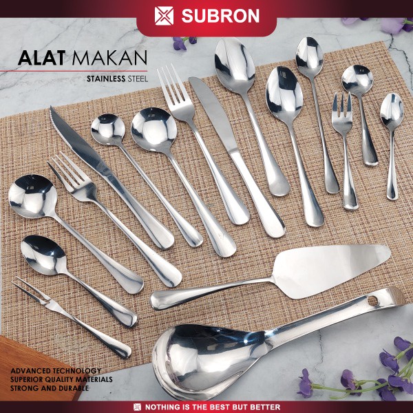 Jual SUBRON Alat Makan Sendok Garpu Pisau Makan Besar Kecil Sayur Tebal ...