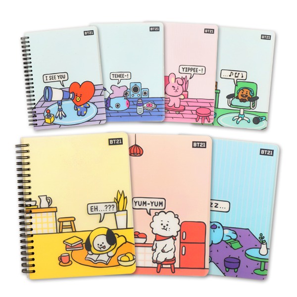 Jual BT21 PP Cover Note Book | Buku Tulis Karakter BT21 | Buku Diary ...