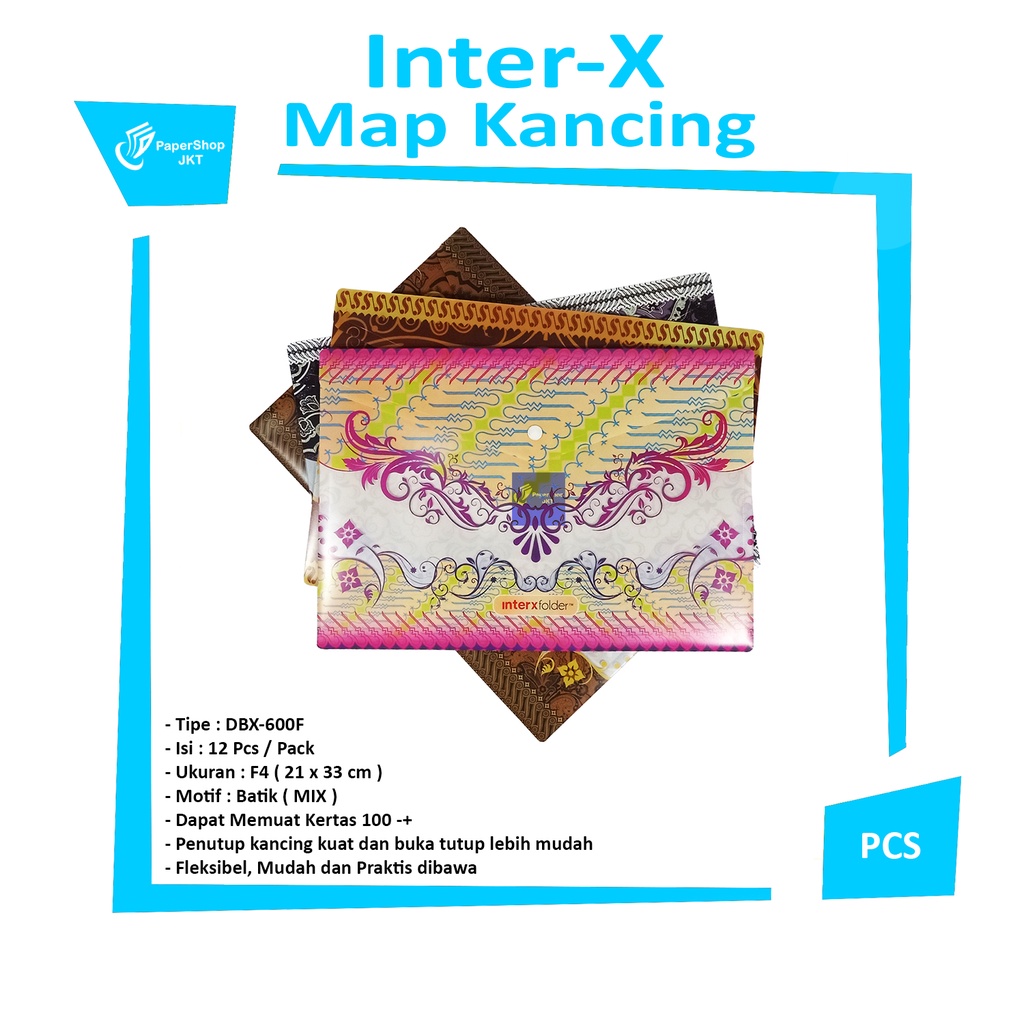 Jual INTERX -Folder Map Kancing Motif Batik DBX-600f - Pcs | Shopee ...