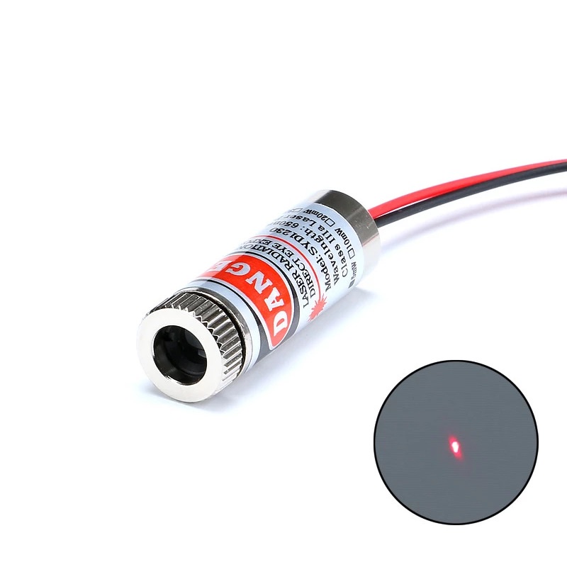 Jual Red Dot Laser Module 650nm 5mW Head Glass Lens Focusable 3V 5V ...