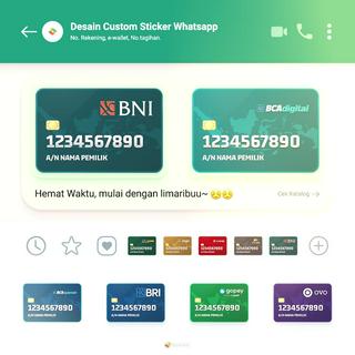 Jual Desain Sticker Whatsapp Custom Rekening E-money Tagihan (+Animasi ...