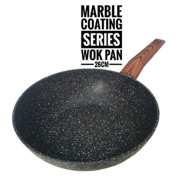 Jual Yoshikawa Wok Pan Ceramic Marble 26 cm | Shopee Indonesia