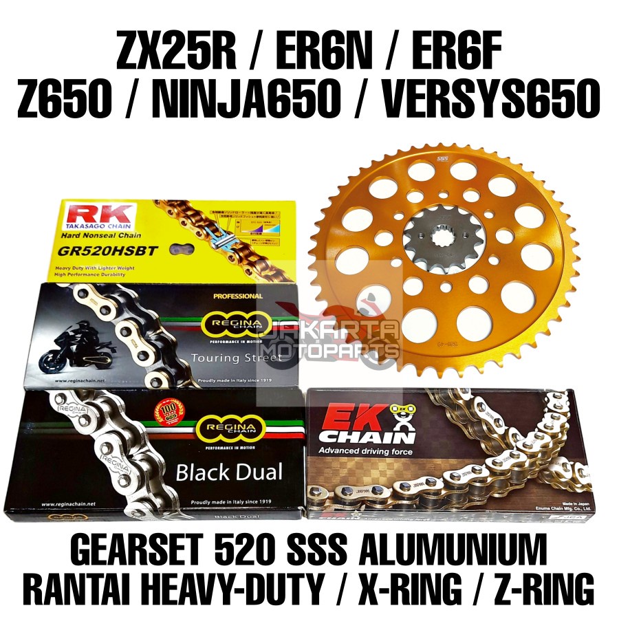 Jual GEARSET SSS 520 ALUMUNIUM ZX25 ER6N Z650 ER6F NINJA650 VERSYS GOLD ...
