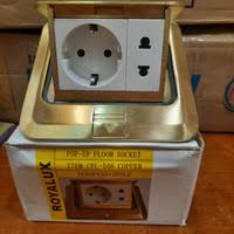 Jual Stop Kontak Lantai Stop kontak Dinding Gold ROYALUX | Shopee Indonesia