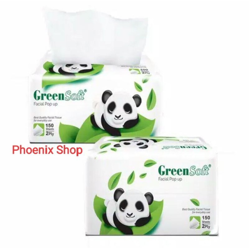 Jual TISU GREEN SOFT TISSUE POP UP TISSU 150 SHEETS Free 20s | Shopee ...
