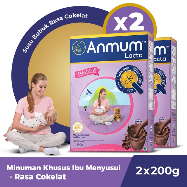 Jual Anmum Lacta Chocolate - Susu Ibu Menyusui 2 x 200 gr | Shopee ...