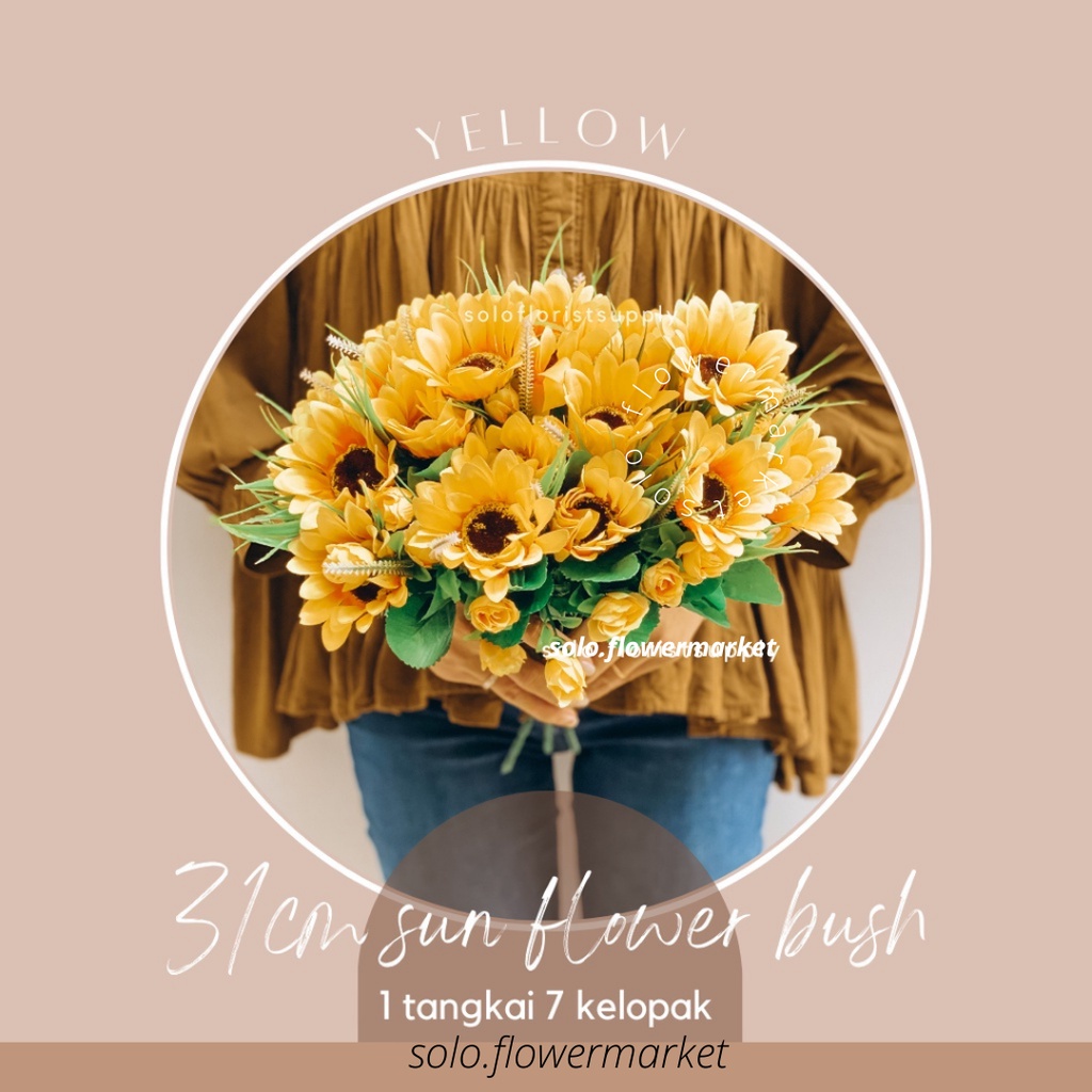 Jual 31CM SUN FLOWER BUSH BUNGA MATAHARI SUNFLOWERS artificial bunga ...