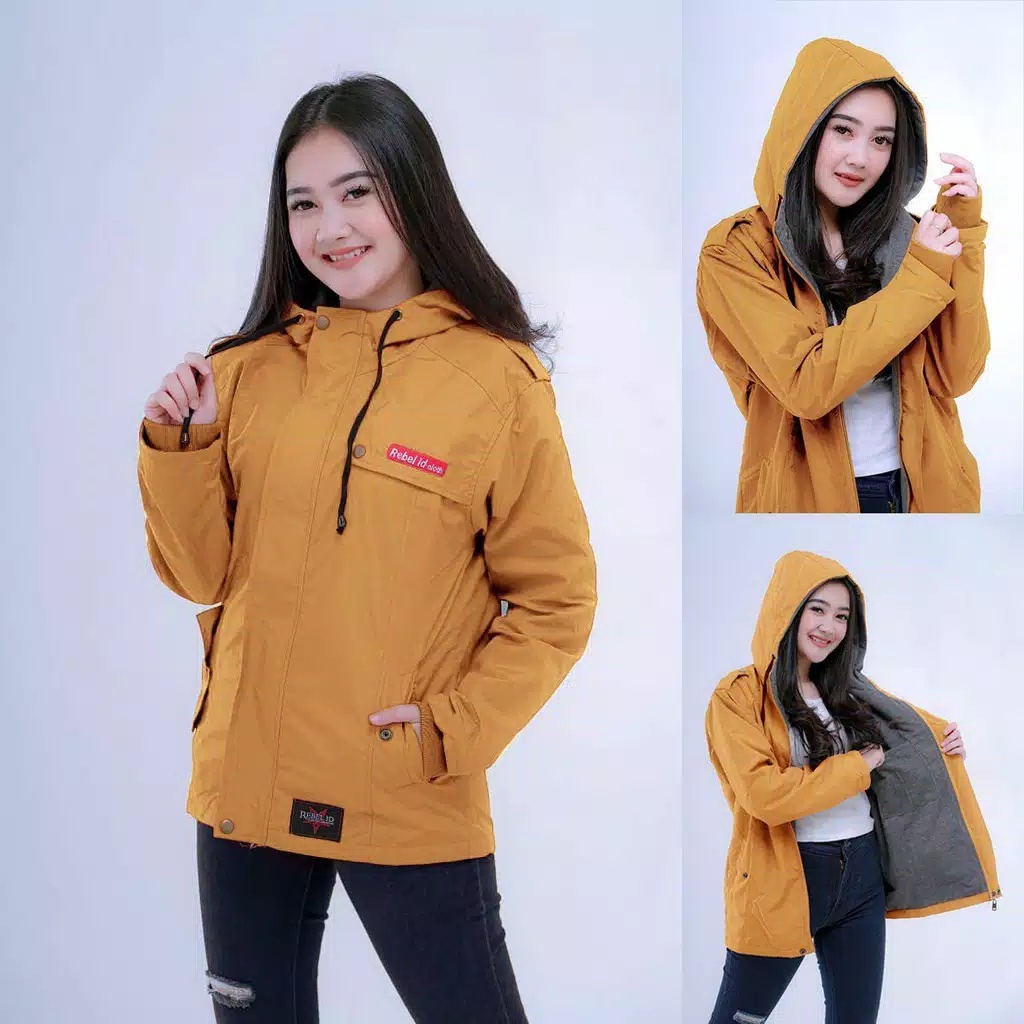 Review tentang JAKET PARASUT WANITA ANTI AIR TEBAL JACKET BOMBER CEWEK ...