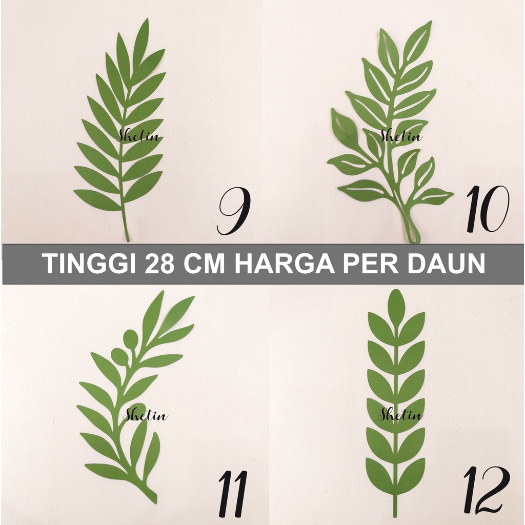 Jual Shetin Paper Flower Pola Daun / Tambahan Daun / Order Sesuai ...