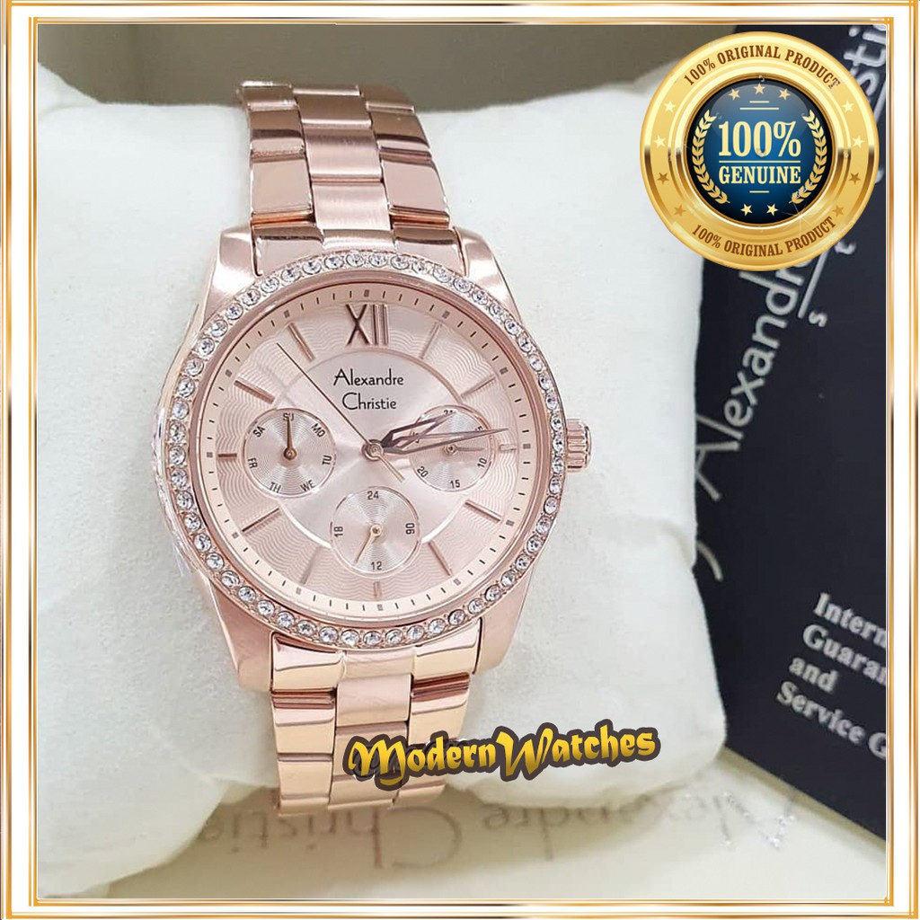 Jam Tangan Ori Alexandre Christie AC 2827 Wanita Blue Rosegold Biru ...