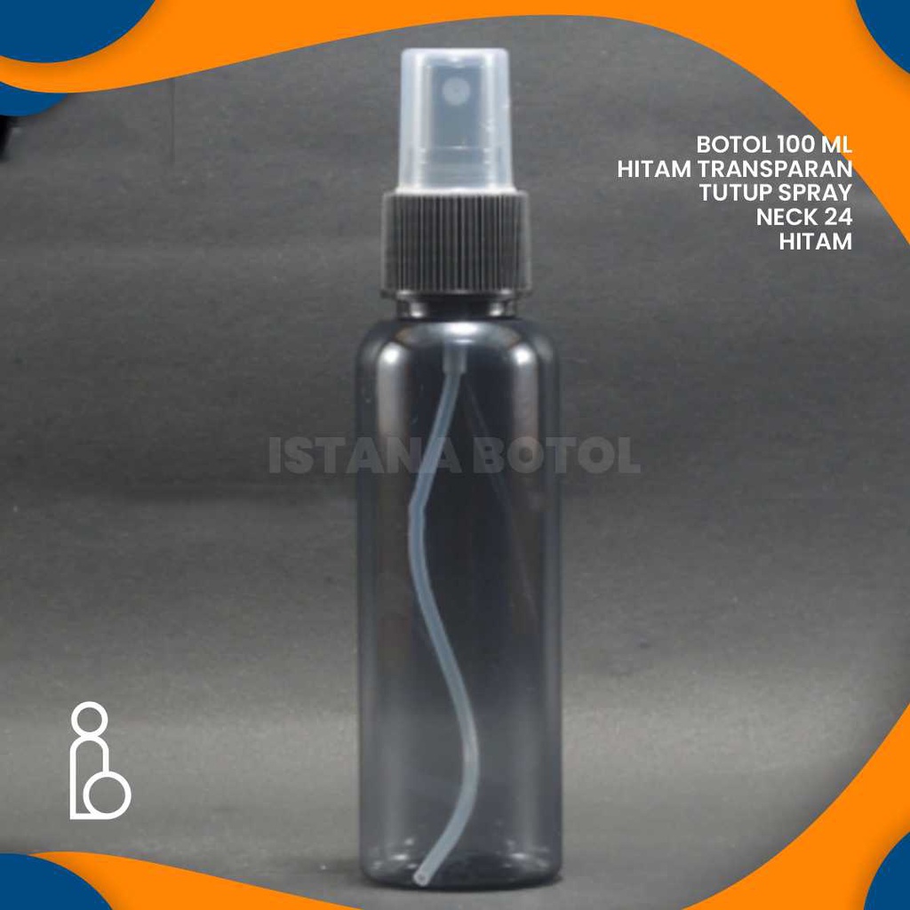 Jual BOTOL 100 ML HITAM SEMPROT SPRAY HITAM TRANSPARAN / BOTOL SPRAY ...