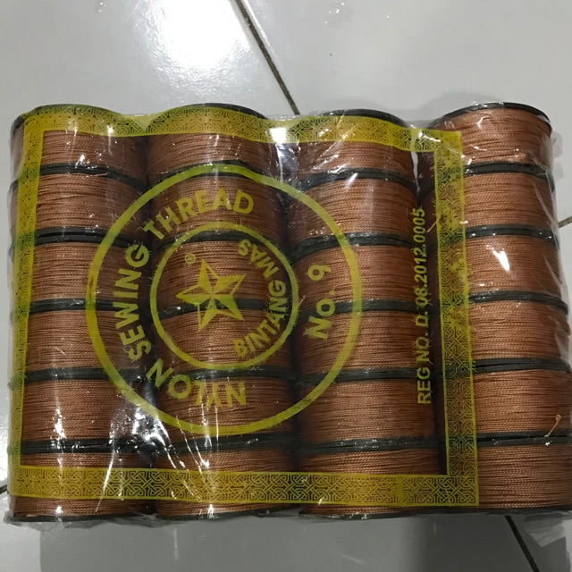 Jual Benang nilon coklat / benang layangan / 24roll | Shopee Indonesia