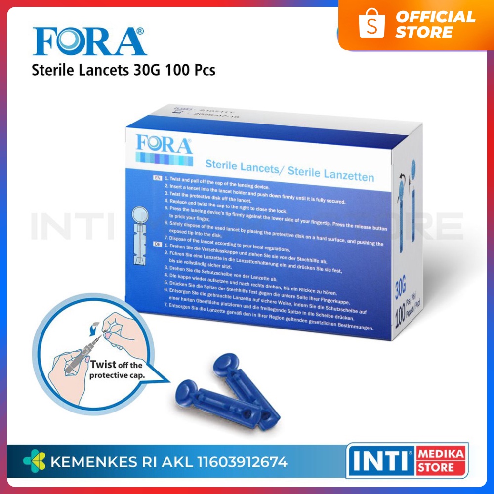 Jual FORA - Blood Sterile Lancets 30G | Jarum Lancet Steril | Shopee ...