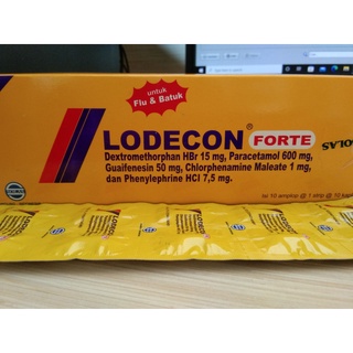 Jual LODECON FORTE 1 STRIP 10 KAPLET OBAT DEMAM FLU BATUK TABLET ...