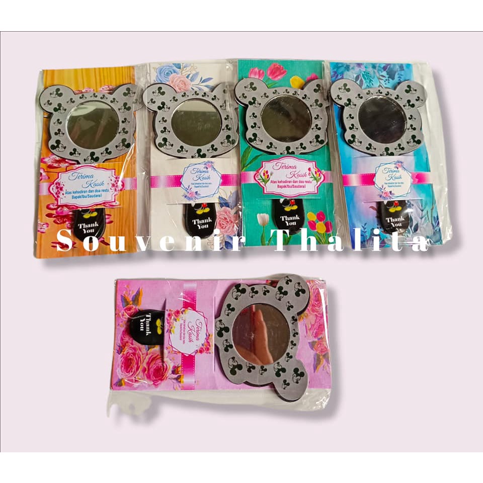 Jual Souvenir Kaca Cermin Karakter Micky mouse imut kemasan Alas Shaby ...
