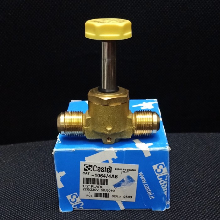 Jual Solenoid Valve Castel Type 1064/4A6 Flare 1/2" inch ( TANPA COIL ...