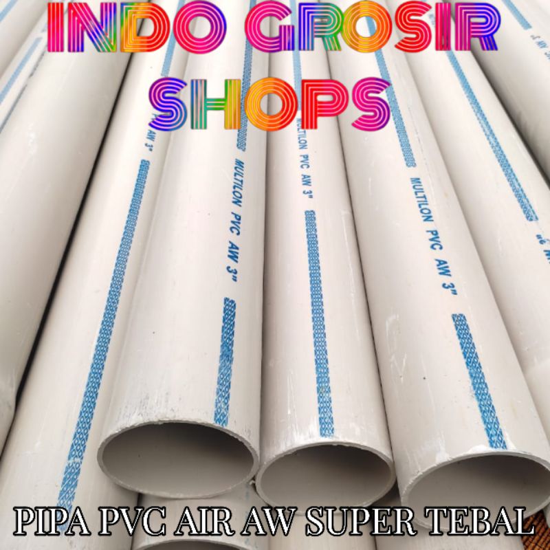 Jual PIPA PVC air super tebal AW 3 inch setengah meter 1/2 meter ...
