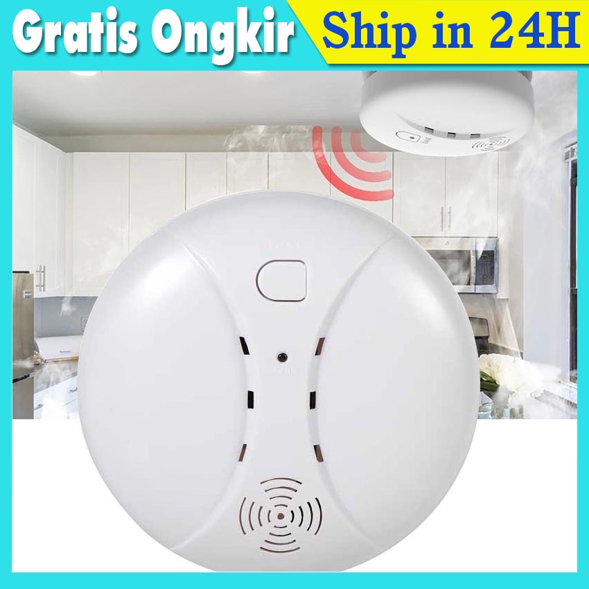 Jual Smoke Detector Sensor with a Battery Independent Wireless Fire ...