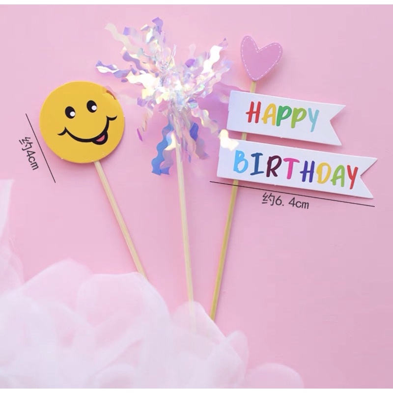 Jual Cake Topper Kertas / Topper Ulang Tahun Fireworks Kembang Api ...