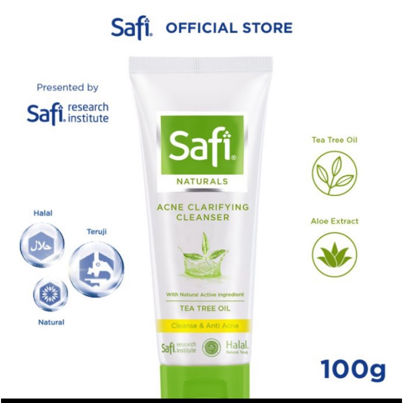 Jual Safi White Natural Anti Acne Cleanser TTO 100 g Indonesia|Shopee ...