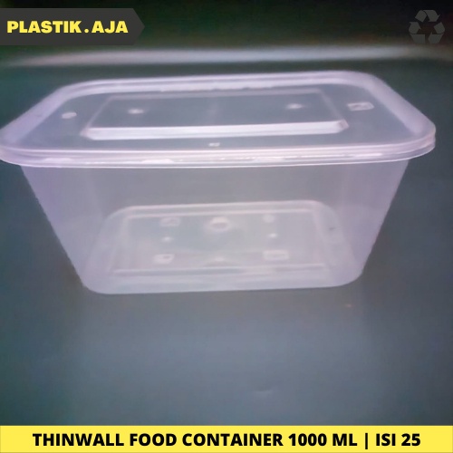 Jual THINWALL 1000 ML PERSEGI PANJANG | KOTAK MAKAN PLASTIK | Shopee ...
