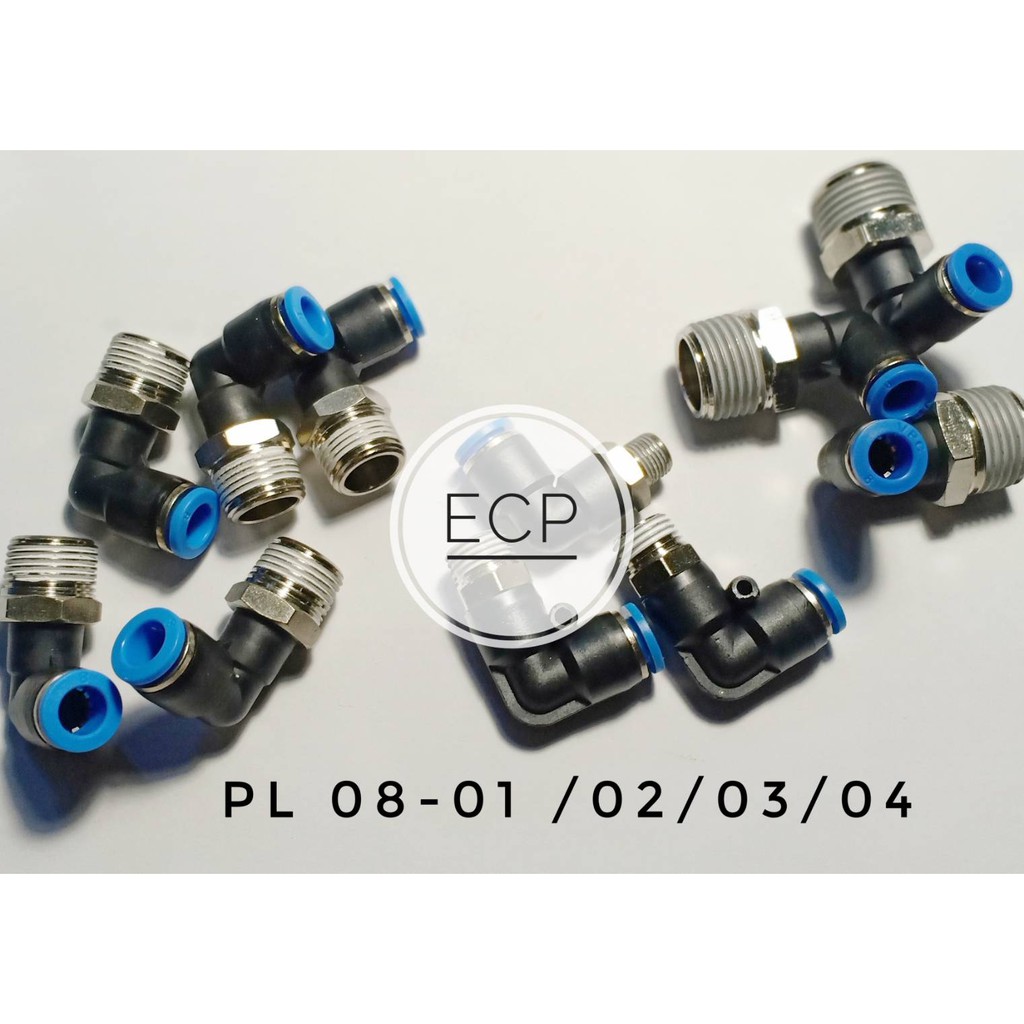 FITTING NEPEL PNEUMATIC ELBOW PL 08-01/02/03/04 | Shopee Indonesia