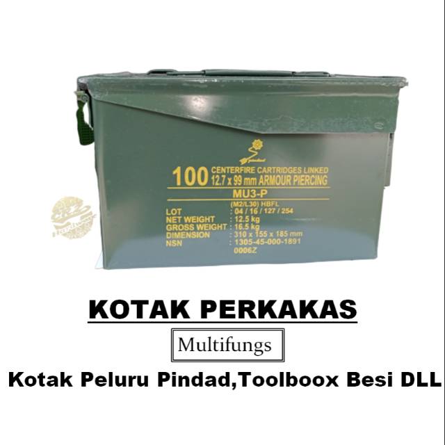Kotak Perkakas Kotak Peluru Pindad Toolbox Besi Multifungsi | Shopee ...