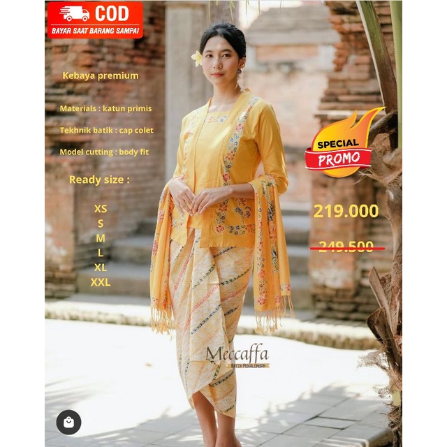Jual KEBAYA ENCIM PREMIUM KUTUBARU ( MAWAR KEMUNING ) | Shopee Indonesia