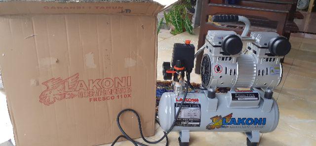 Lakoni fresco 110x compressor silent 1HP oiless kompresor spray gun ...