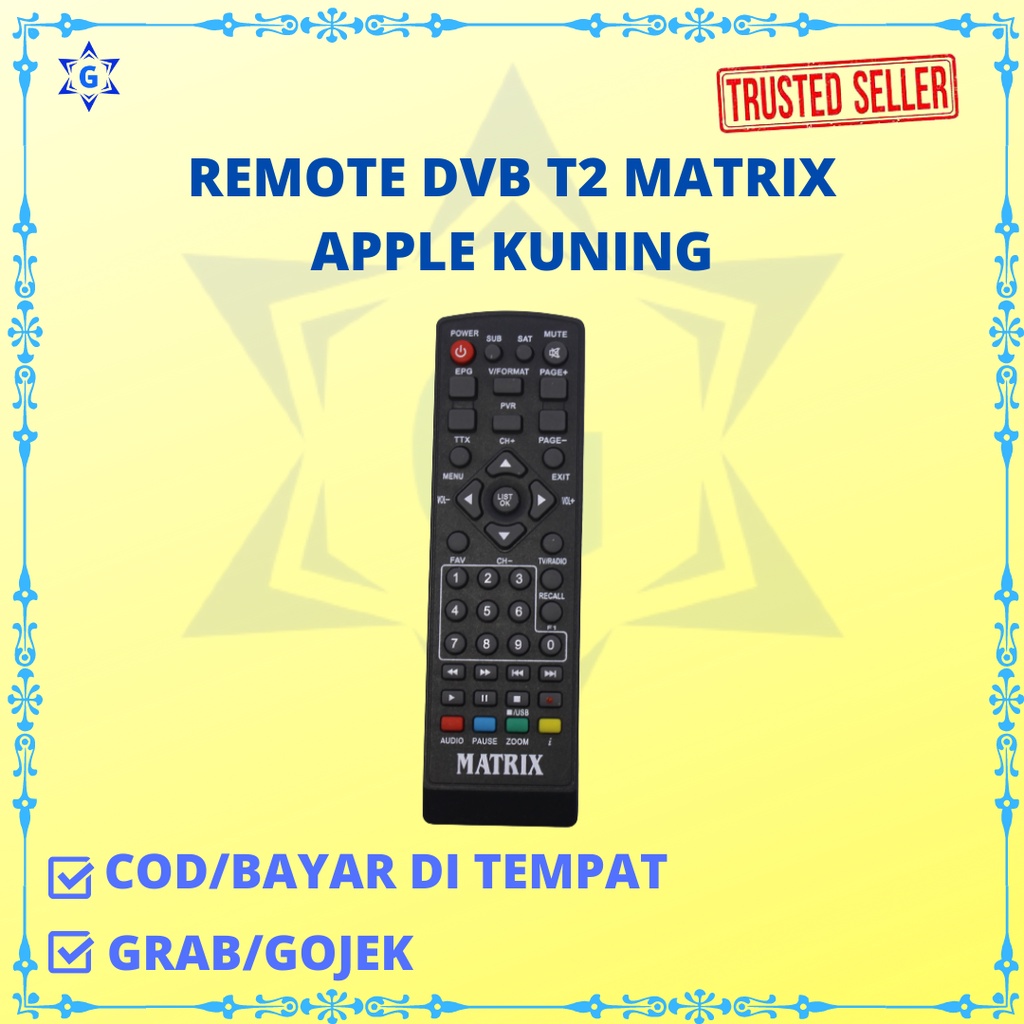 Jual MATRIX REMOTE KUNING DVB T2 APPLE ORI PABRIK | Shopee Indonesia