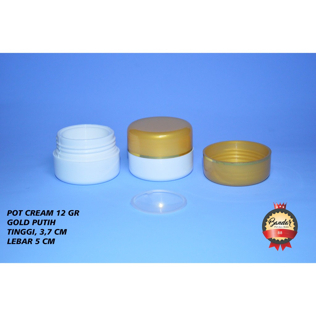 Jual Pot Cream 12,5 gr / 12,5gr Gold Putih PP (KEMASAN 25 PCS) | Shopee ...